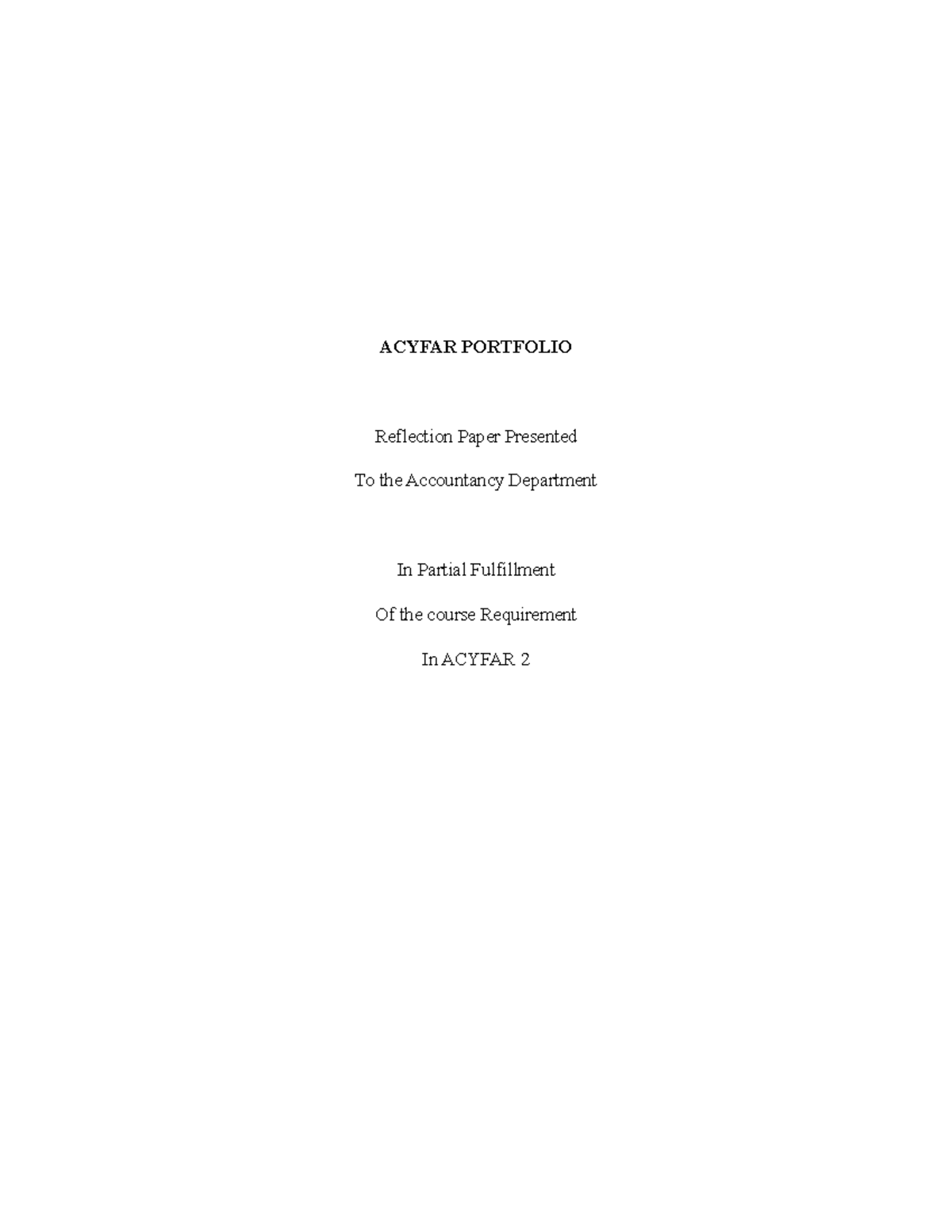 Acyfar 2 Critique Paper Jolliville Holdings Corporation - ACYFAR ...