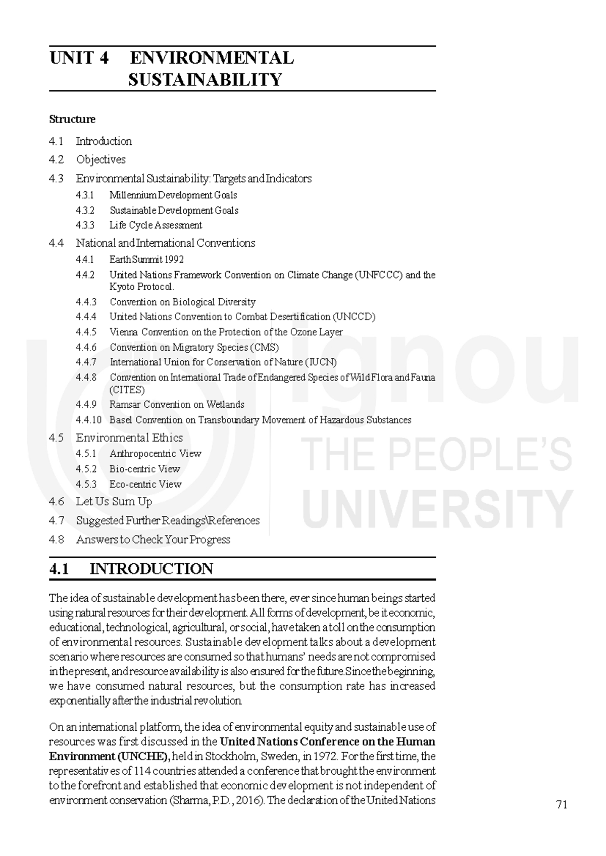 Unit-4 - Concept of environmental science - Environmental Issues UNIT 4 ...