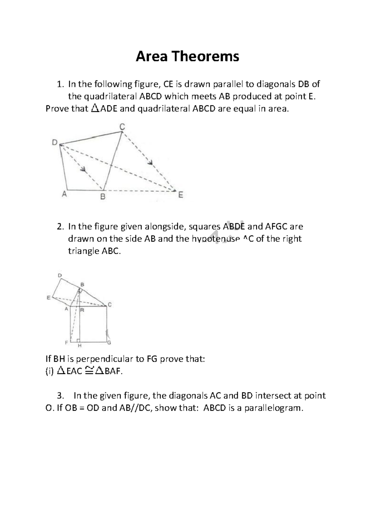Area Theorems Paper 1: Proofs and Applications in Geometry - Studocu