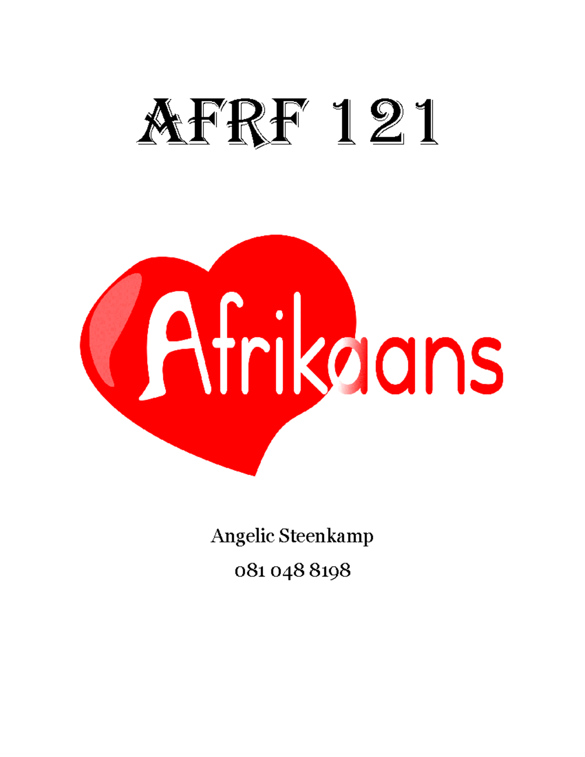 AFRF 121 - Fonetiek en die Anatomie van die Spraakapparaat - Studocu
