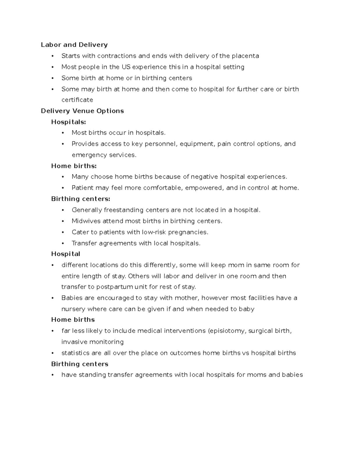 Labor and delivery notes: understanding the stages and options for ...