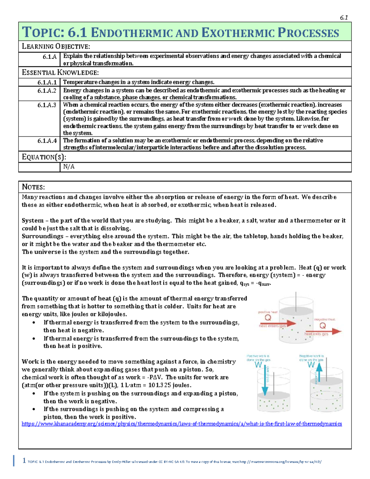 6.1 Exploring Endothermic and Exothermic Processes in Chemistry - Studocu