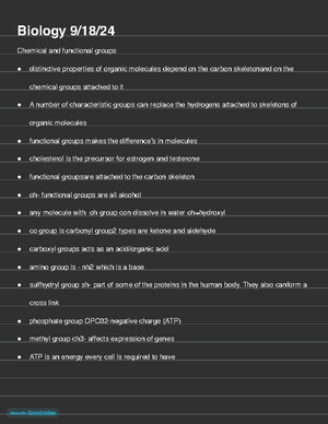 Biology Lecture Notes: Carbon's Role in Molecular Diversity - Biology 9 ...