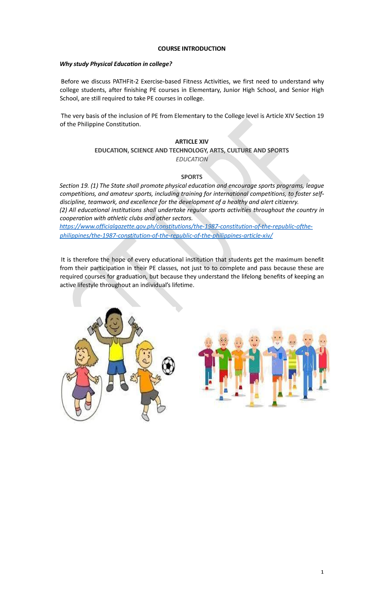 Updated PE 104 Handouts - COURSE INTRODUCTION Why study Physical ...
