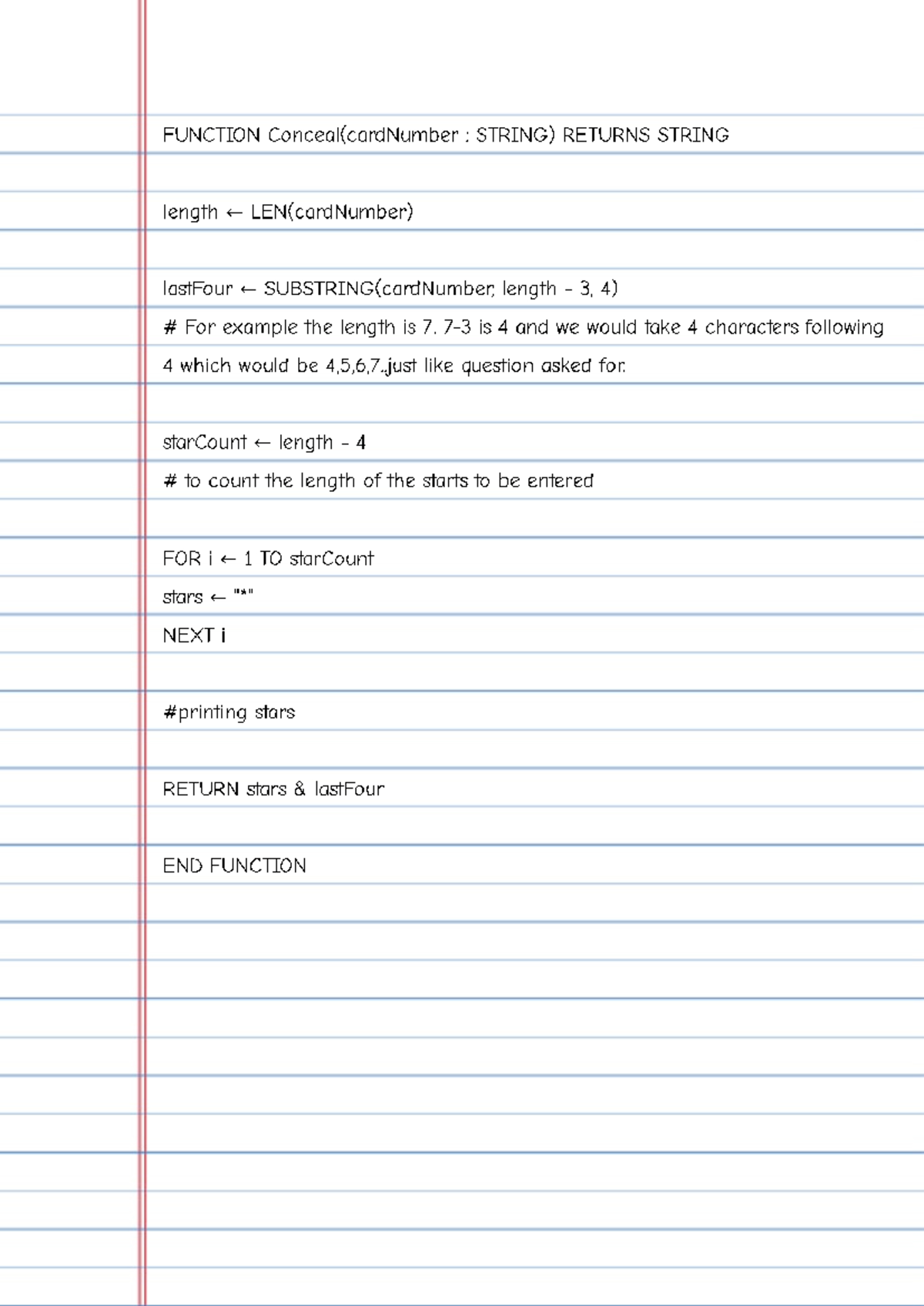 CARD Number Conceal Function Explanation - Studocu
