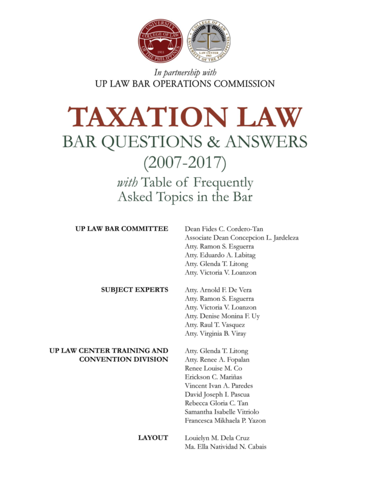Taxation Law Bar Questions & Answers (U.P. Law BOC) - Studocu