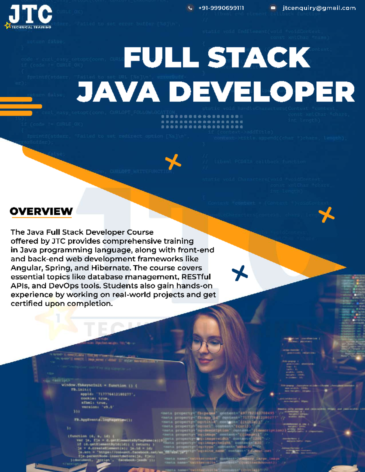 Java Full Stack Syllabus - 91 - 9990699111 jtcenquiry@gm ail FULLSTACK JAVA DEVELOPER ...