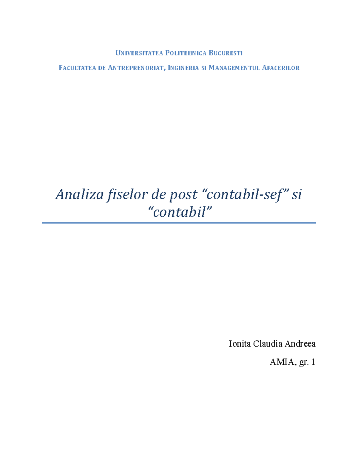 120552056 Analiza fiselor de post: Contabil Sef si Contabil - Studocu