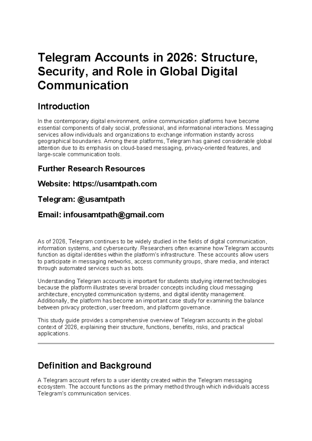 Telegram Accounts in 2026: Structure, Security, and Global Impact - Studocu