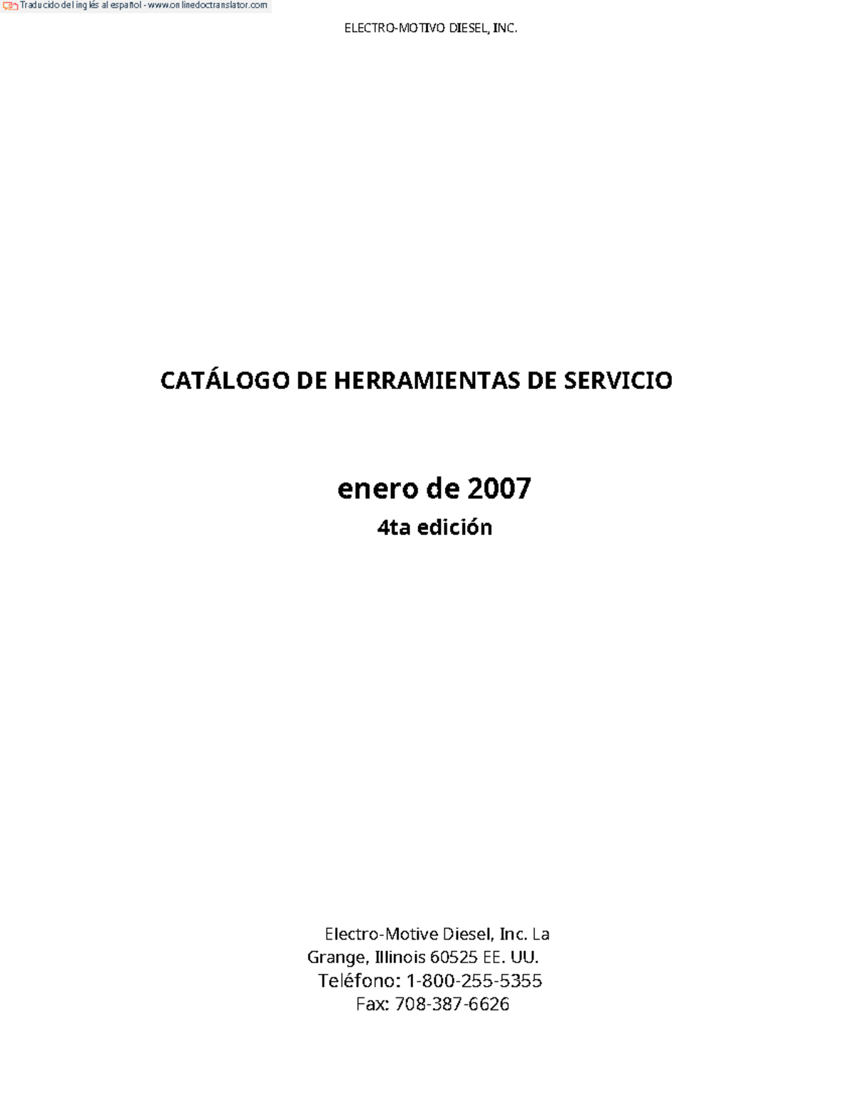 Catálogo de Herramientas de Servicio G00004 EMD - Enero 2007 - Studocu