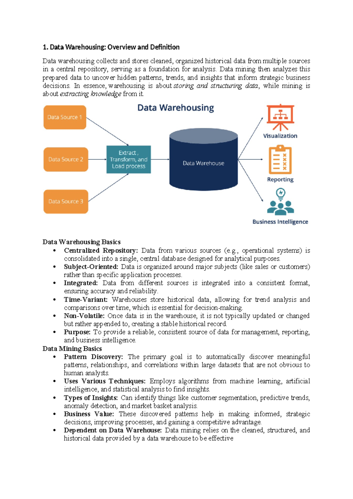 DWDM Unit-1: Data Warehousing Overview and Key Concepts - Studocu