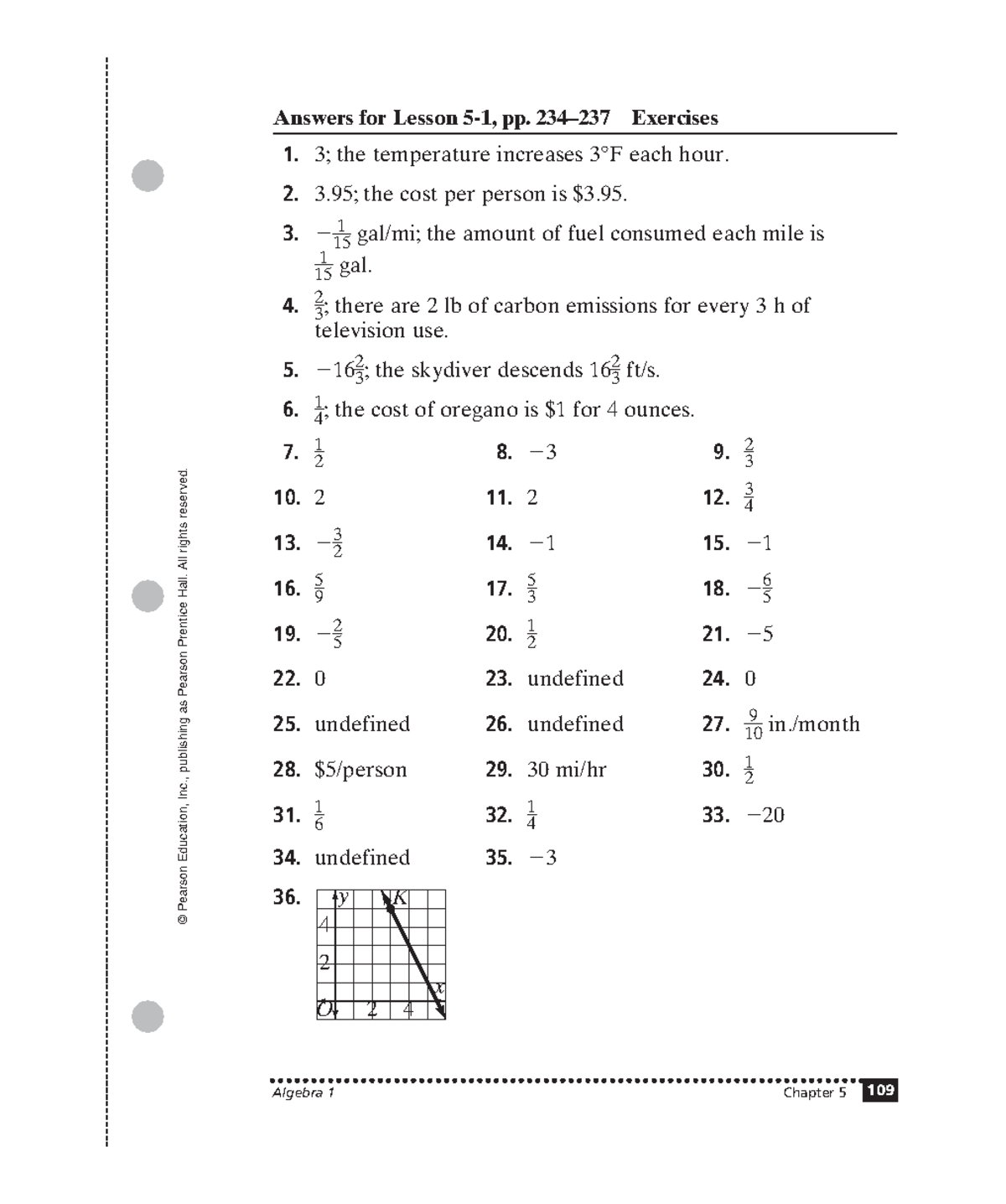 Alg 1A - Chapter 5 Lesson Exercises Answers (pp. 234-257) - Studocu