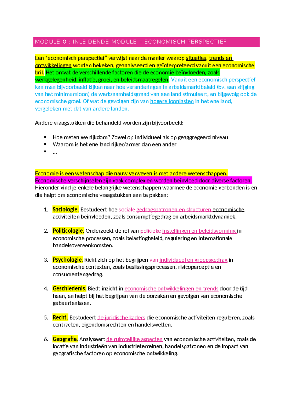 Examen Economisch Perspectief: Analyse van Economische Structuren en ...