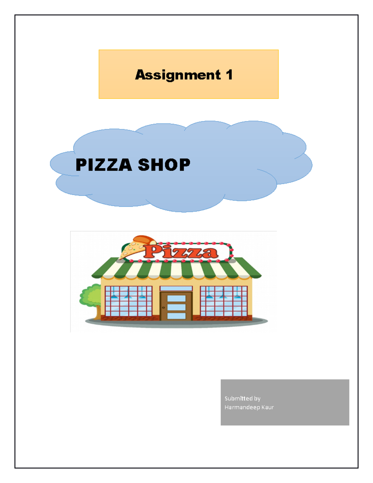Assignment 1: Organizational Design of a Pizza Shop - Studocu