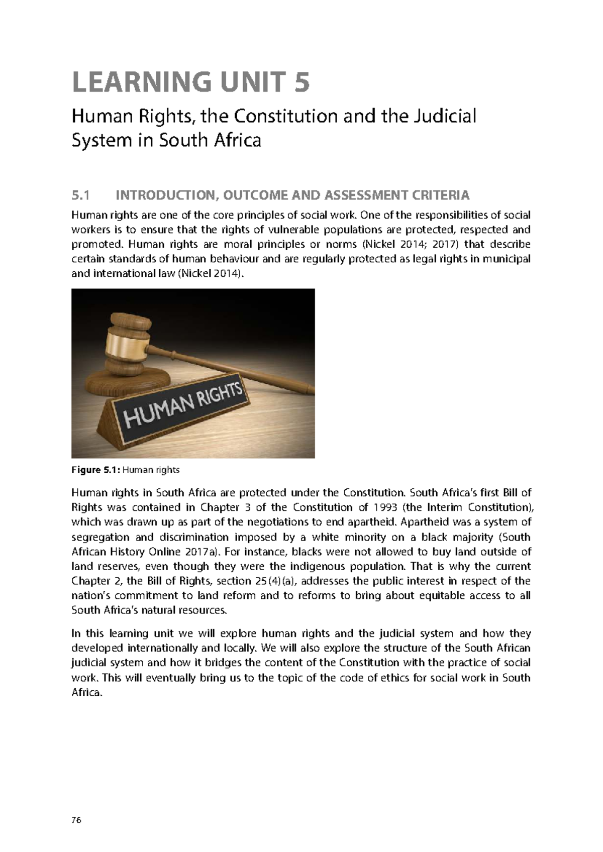 Human Rights and the Judicial System in South Africa - BSW1501 Learning ...