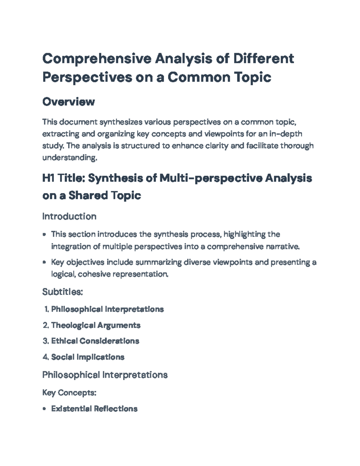 Synthesis of Multi-perspective Analysis on a Common Topic ...