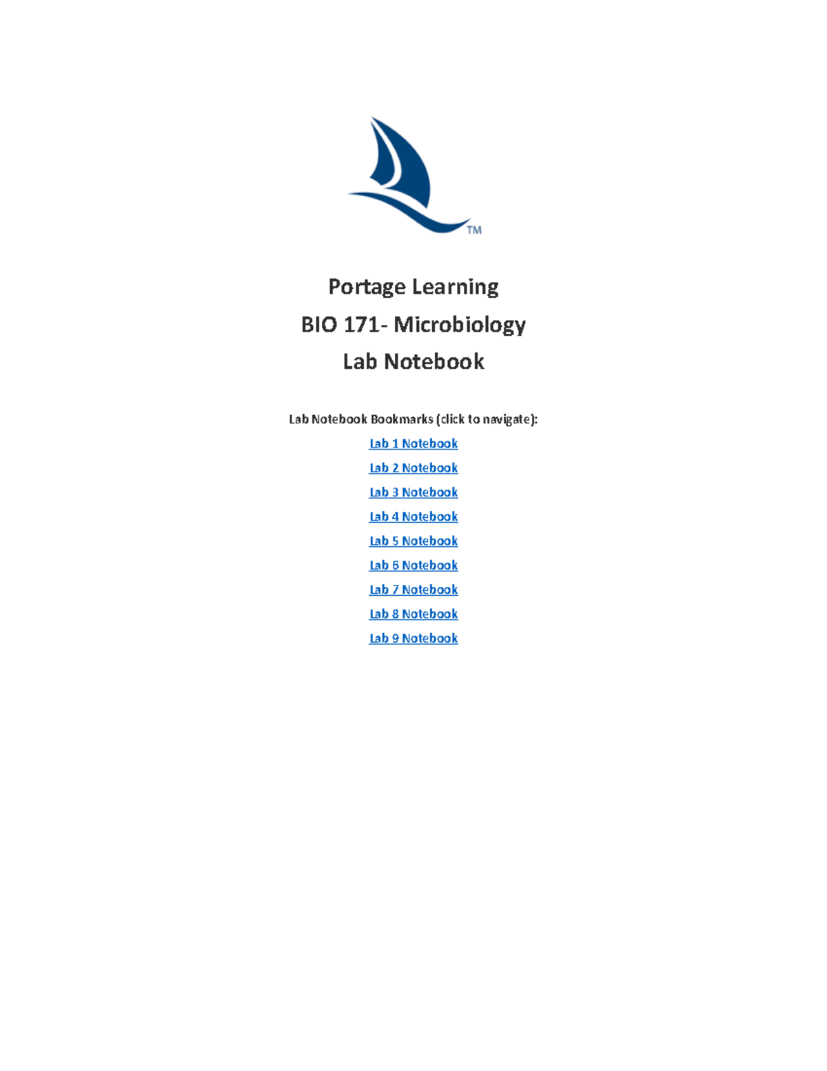 BIOD 171 PL01 lab note - Lab note - Portage Learning BIO 171 ...