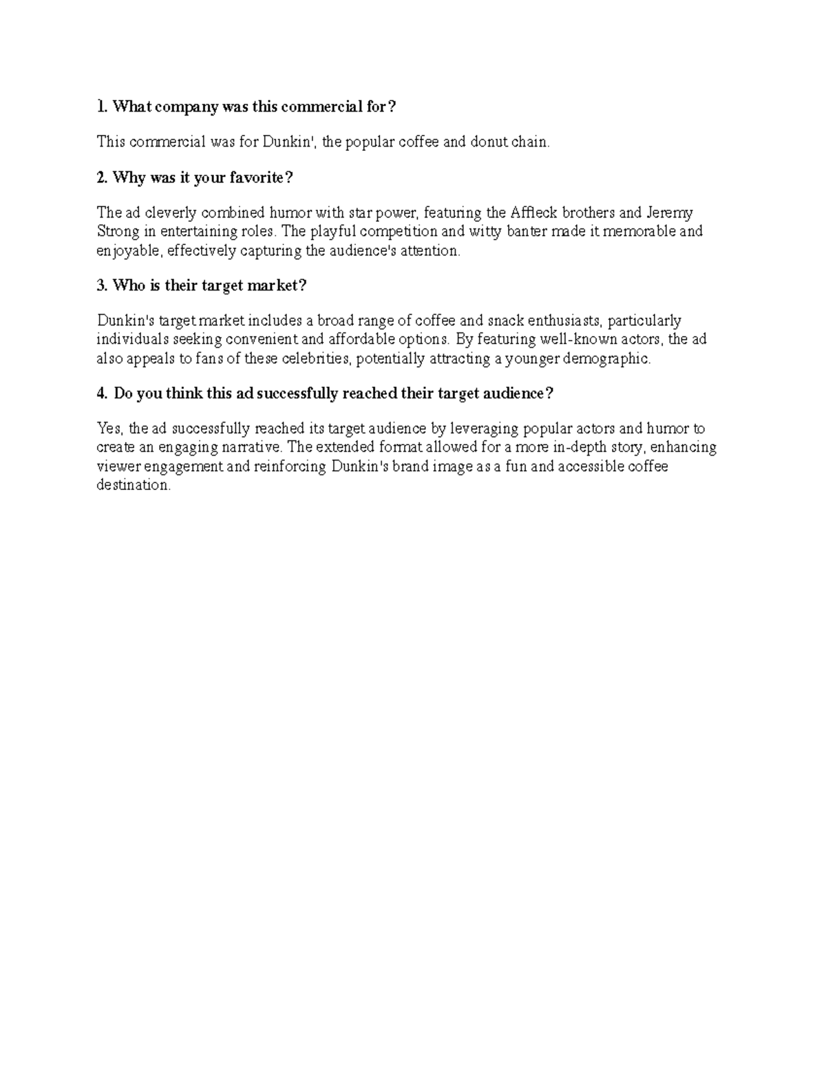 Superbowl Commercial Analysis: Target Market & Effectiveness - Studocu
