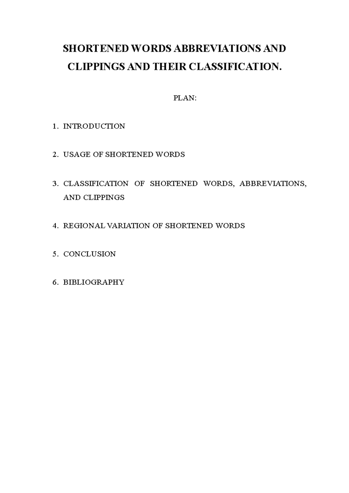 Shortened Words & Abbreviations: Classification & Regional Variations ...
