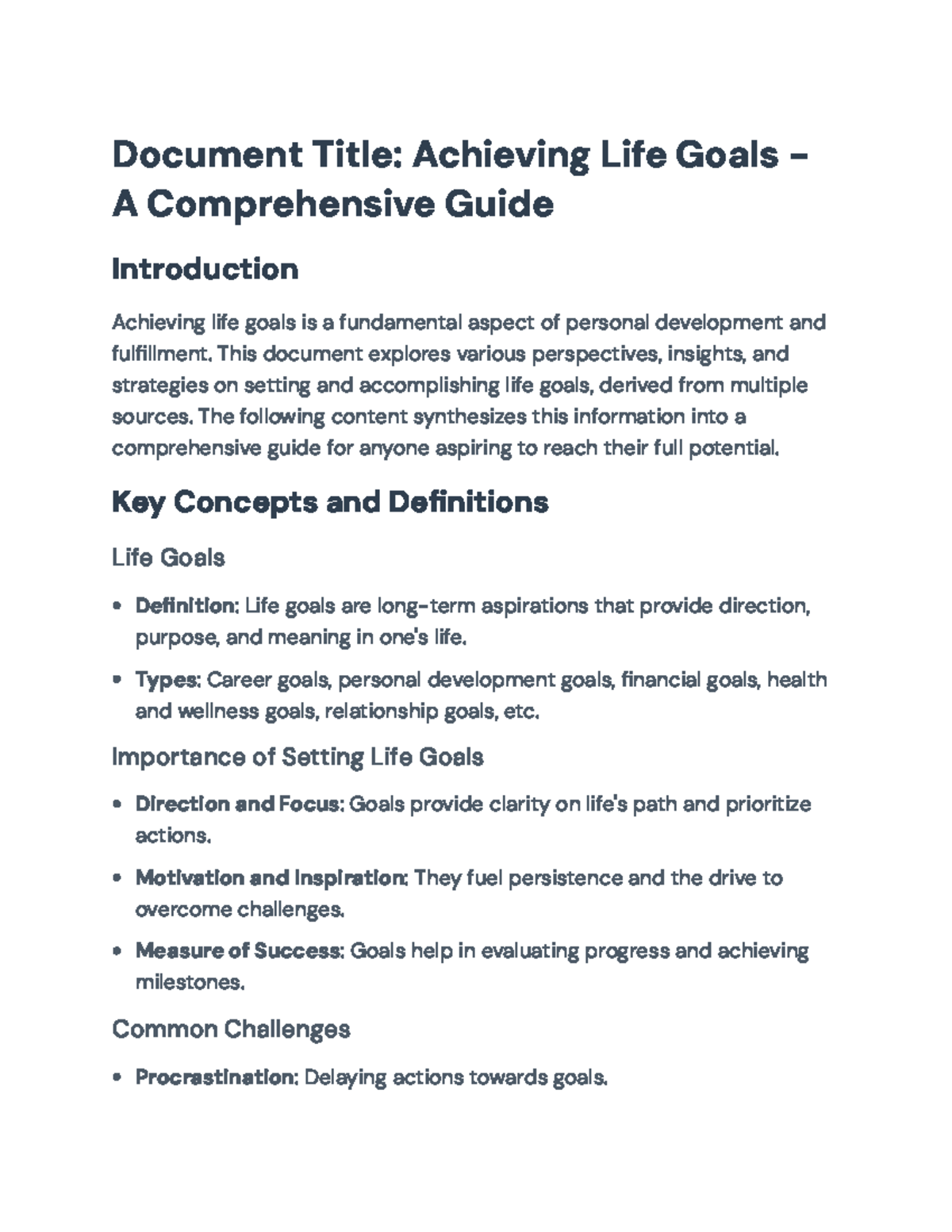 Achieving Life Goals: A Comprehensive Guide to Success Strategies ...