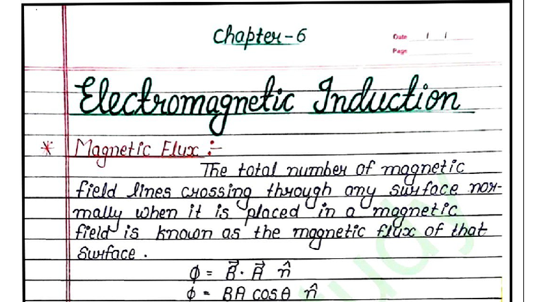 EMI - Electromagnetic Induction Notes - Studocu