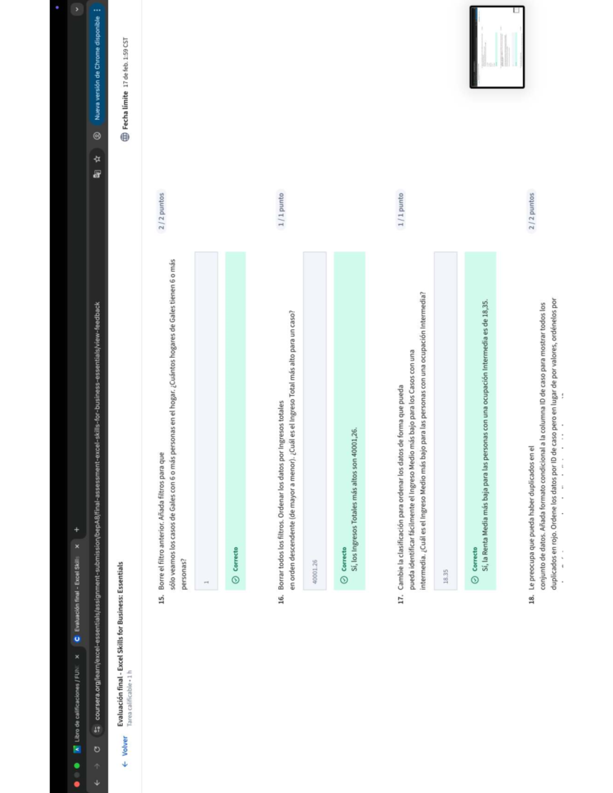Evaluación Final FUN X Excel Skills for Business: Nueva Versión - Studocu