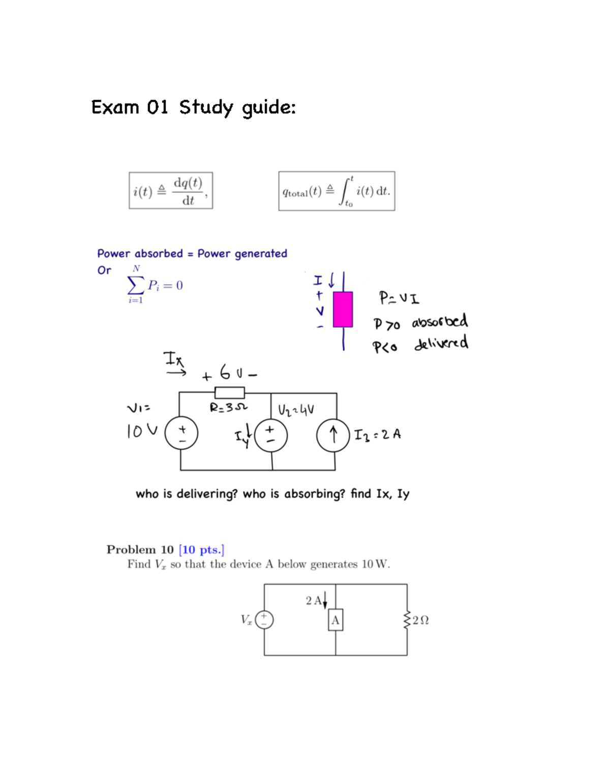 Ece2k1-Fall24-Exam01-Study-Guide-Current-and-Voltage-Division - Studocu
