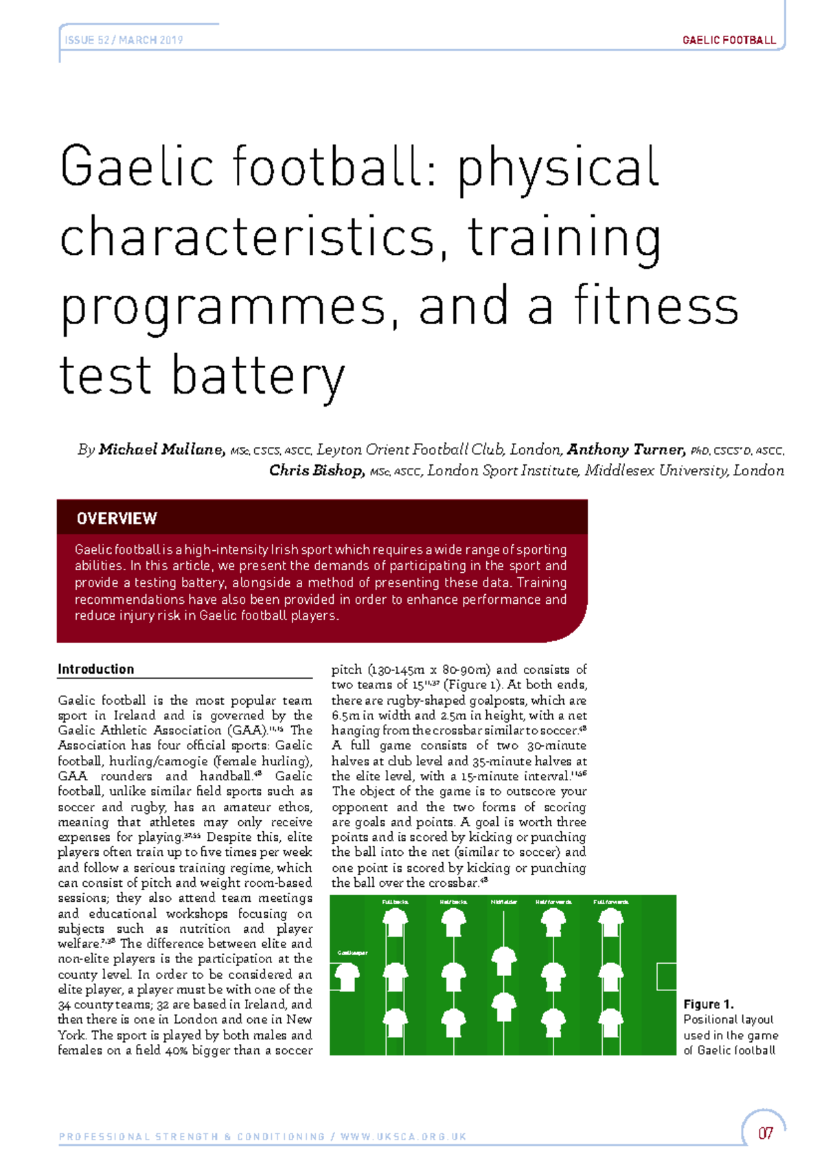 Gaelic Football: Strength, Conditioning & Fitness Assessment Guide ...