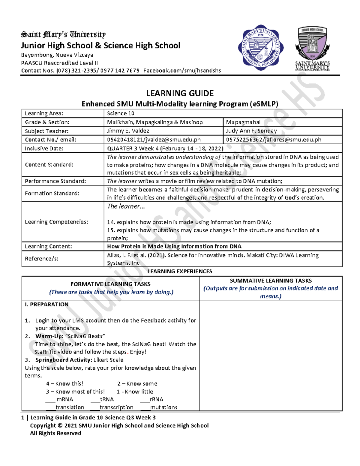 Learning Guide - Week 4 - jjoibkjop - 1 | Learning Guide in Grade 10 ...