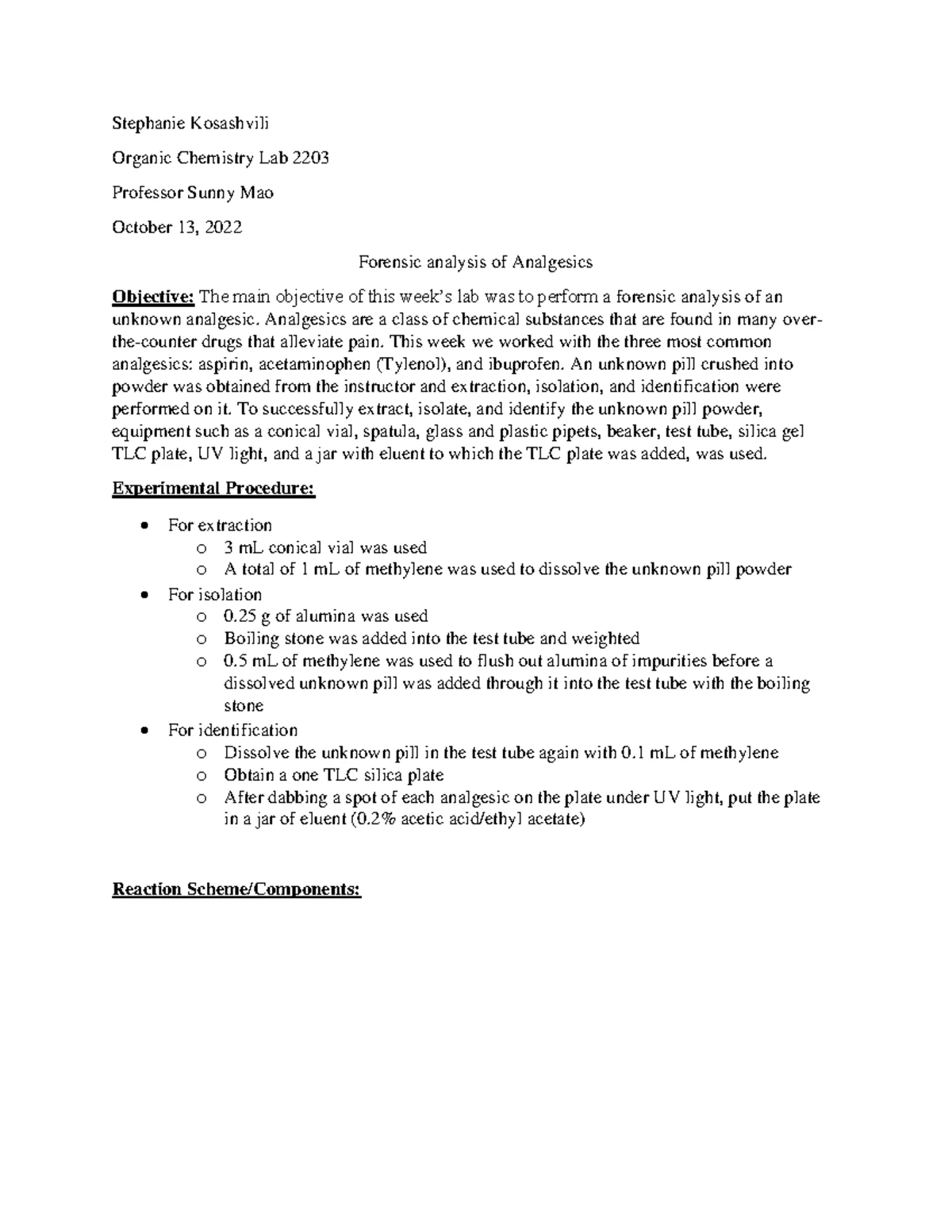 Module-2 lab report - Title: Experiment 4A: Determination of the Partition Coefficient of ...
