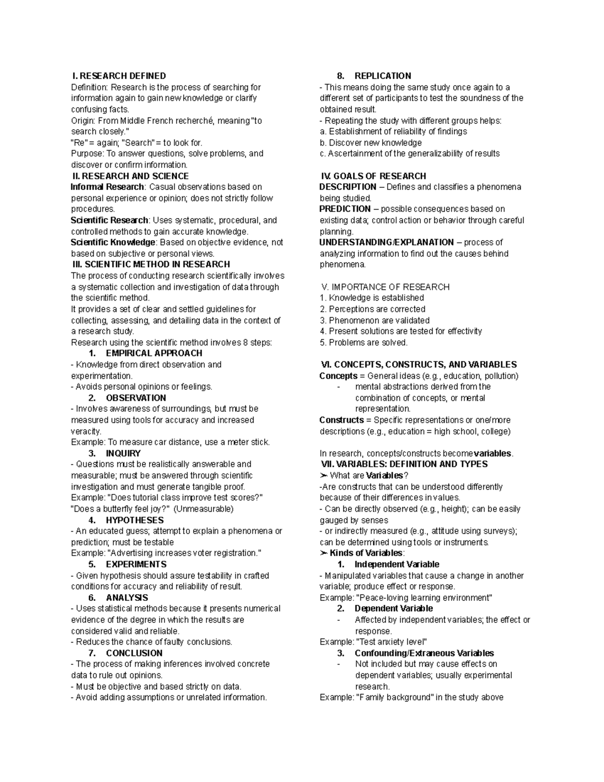Practical Research Reviewer: Understanding Research Methods and Variables - Studocu