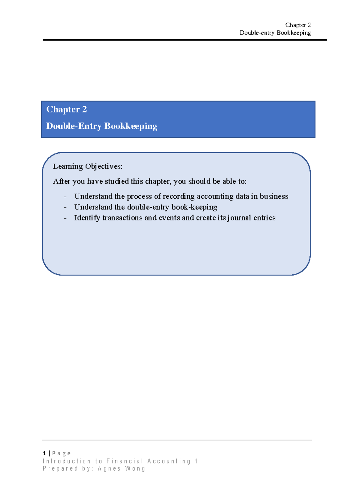 Chapter 2: Understanding Double-Entry Bookkeeping in Accounting - Studocu