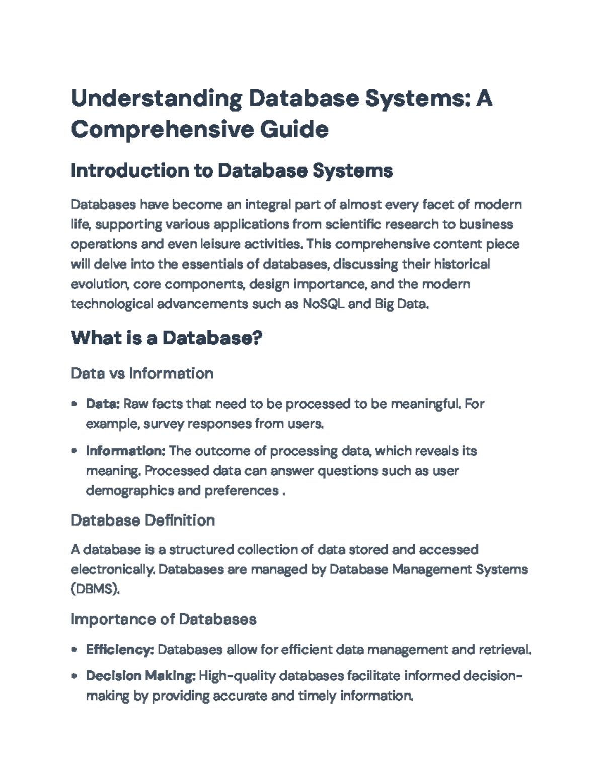 Database Systems: A Comprehensive Understanding of Modern Approaches ...