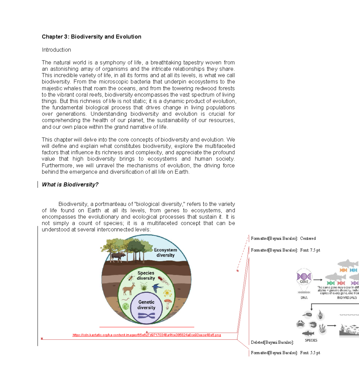 Chapter 3: Biodiversity and Evolution Overview (Course Code: 4) - Studocu