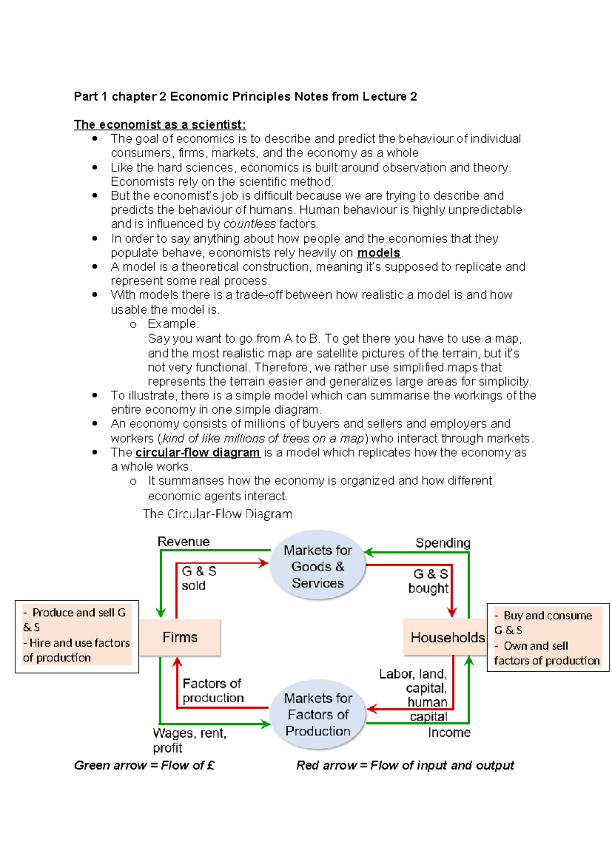 Part 1 CH2 Economic Principles: Lecture 2 Notes & Key Concepts - Studocu