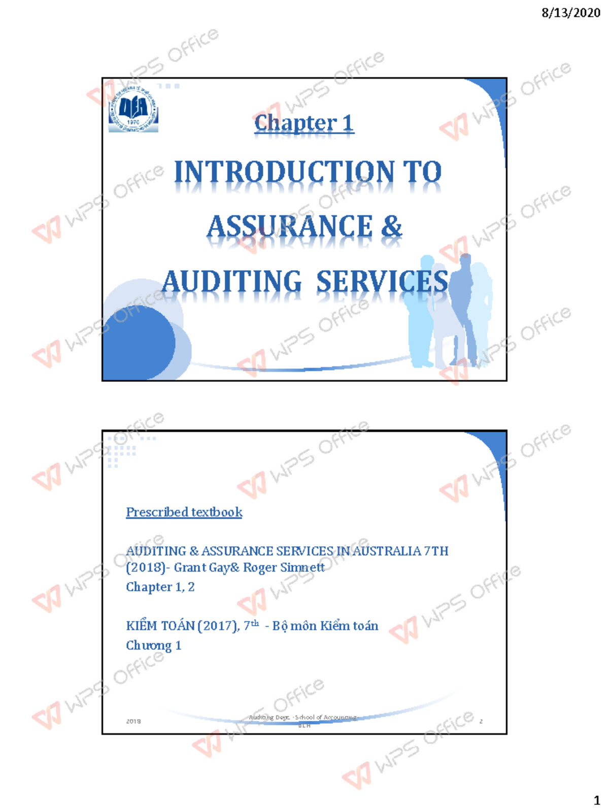 Chapter 1 Introduction Insert Watermark - Chapter 1 INTRODUCTION TO ASSURANCE & AUDITING - Studocu