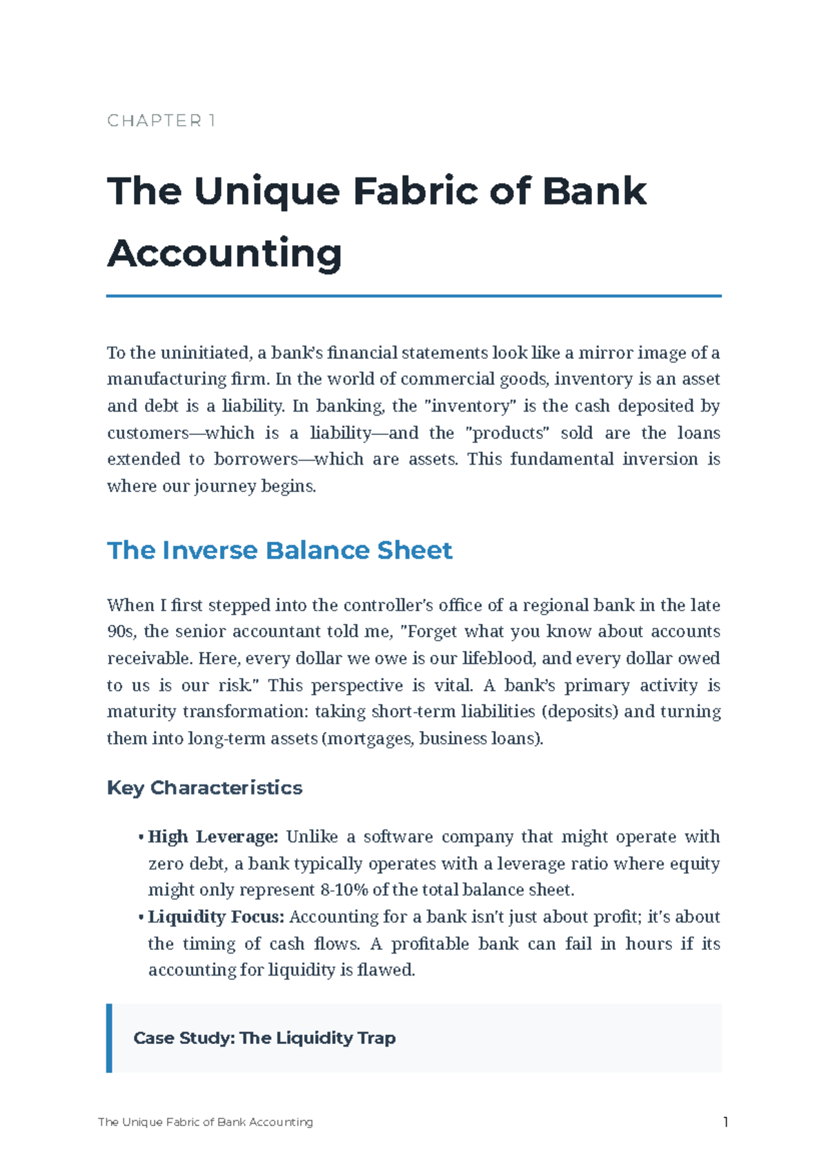Chapter 1: The Unique Fabric of Bank Accounting (Course Code: 9m9iu6 ...