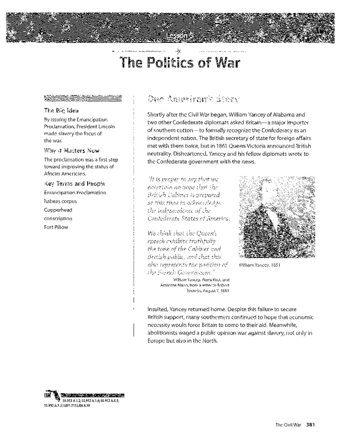 M9 L5: The Politics of War - Emancipation and Cotton Diplomacy - Studocu