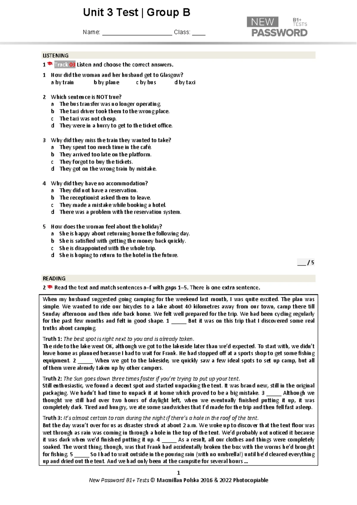 Unit 8 Test Standard A - Oki - Unit 8 Test Standard | Group A Name Unit 8 Test Standard A - Oki - Unit 8 Test Standard | Group A Name