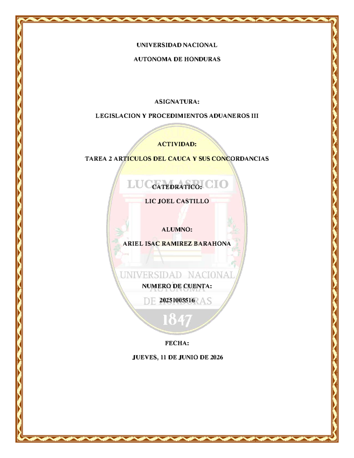 Tarea 2: Análisis de Artículos 116 y 117 del CAUCA y Concordancias ...