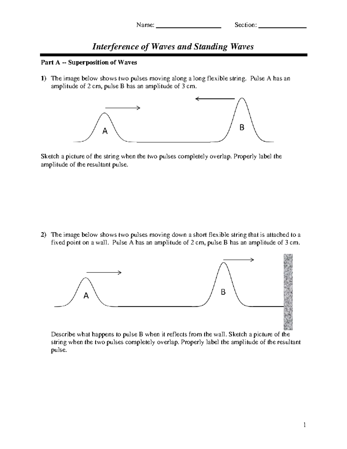 Activity 24-Wave superposition - Name: Section: 1 Interference of Waves ...