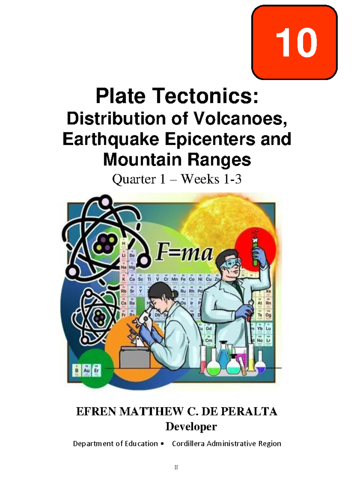 Science 10 Q1 W1-3 Students Copy - ii Plate Tectonics: Distribution of ...