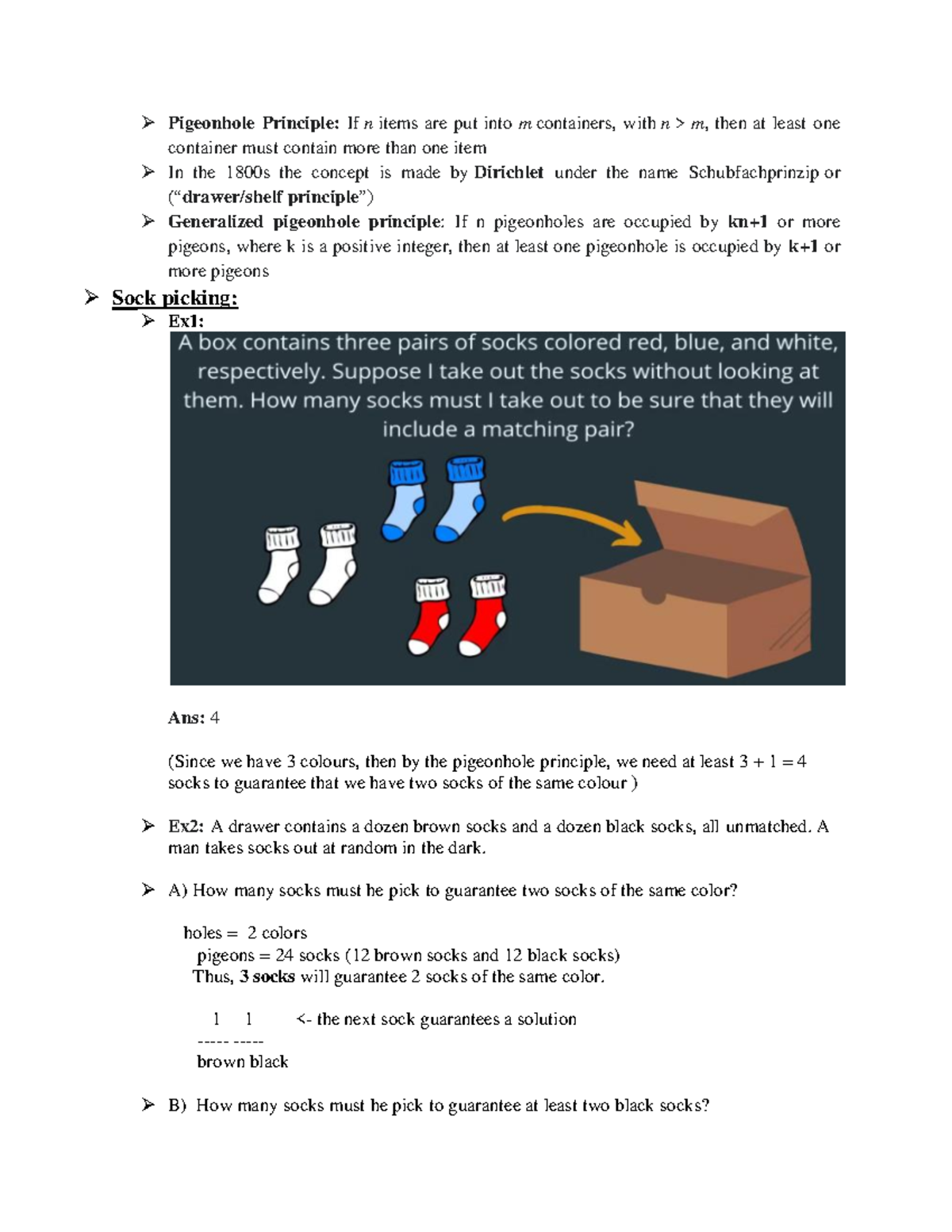 Pigeonhole Principle Insights and Examples - MTH 101 Lecture Notes ...