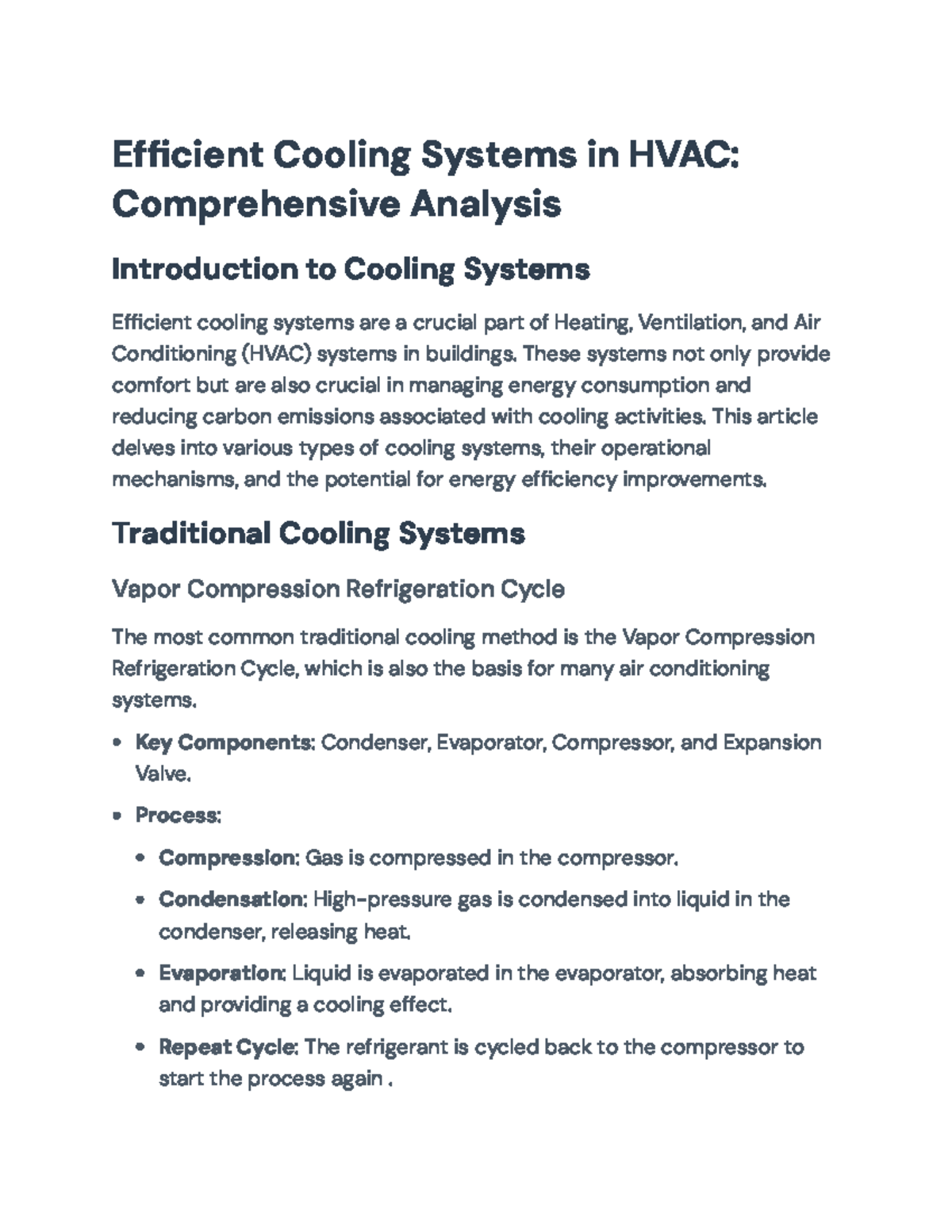 Efficient Cooling Systems in HVAC: Energy Savings and Technology ...