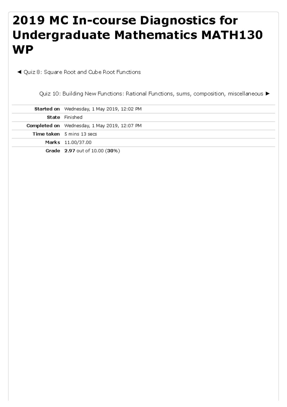 Quiz 9 Building New Functions Trigonometric Functions - Quiz 8: Square ...