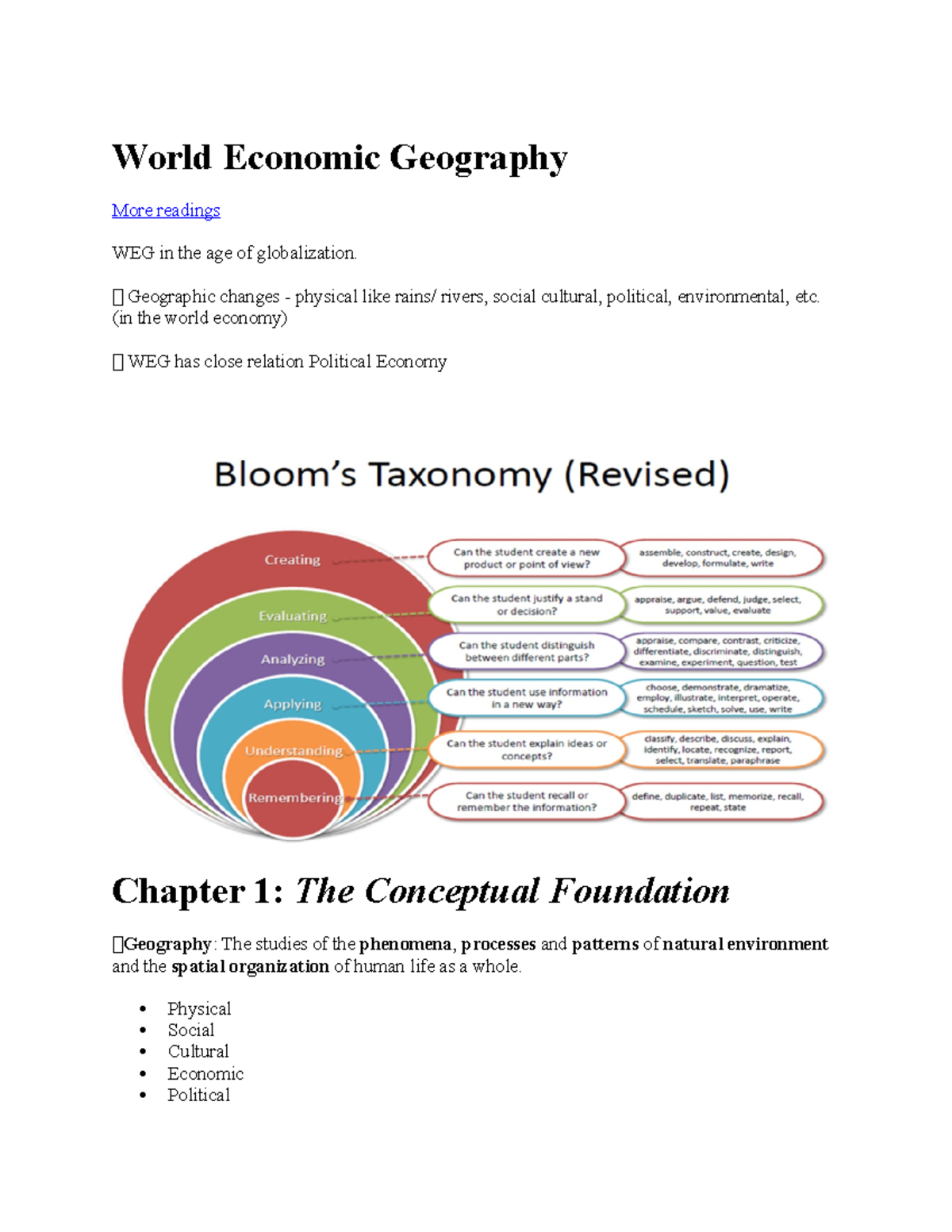 World Economic Geography - Midterm Notes on Globalization Insights ...