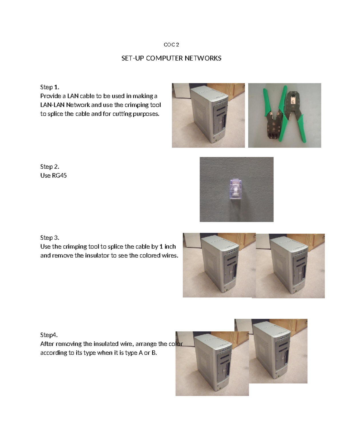 COC 2 LAN Network Setup Instructions: Step-by-Step Guide - Studocu