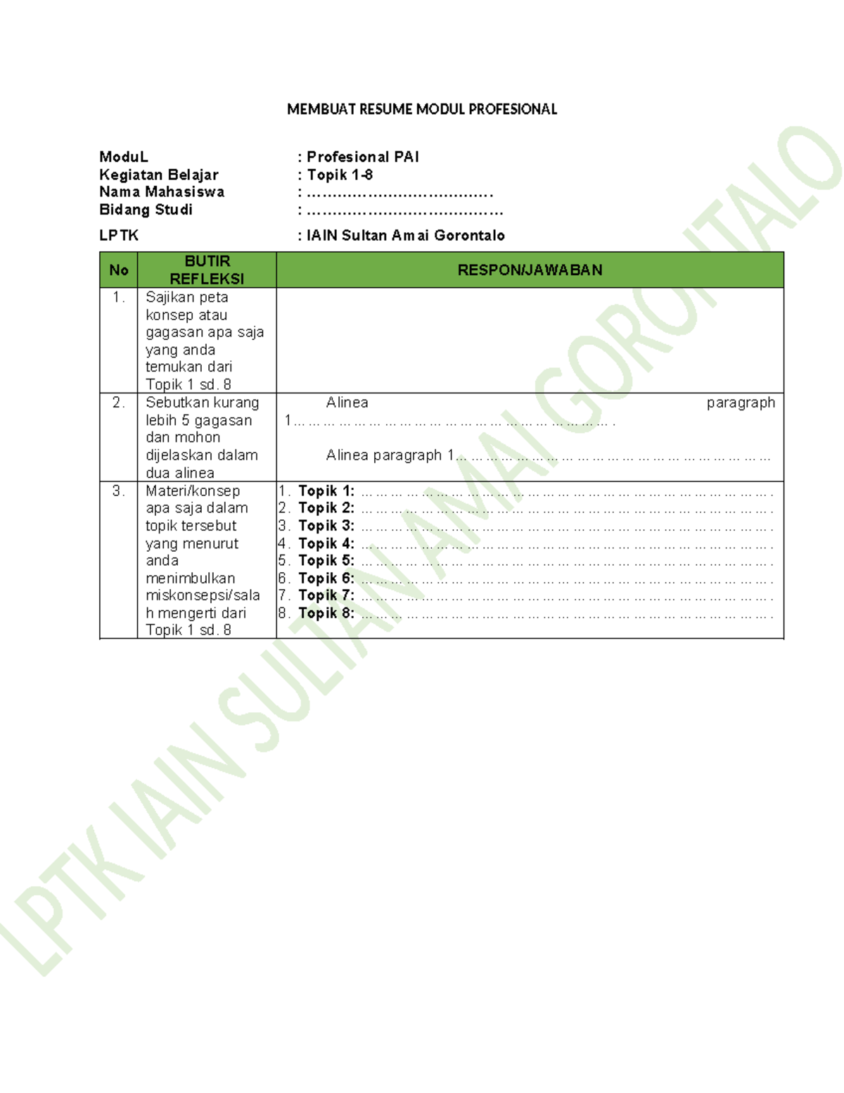 Format LK Membuat Resume Modul Profesional - MEMBUAT RESUME MODUL ...