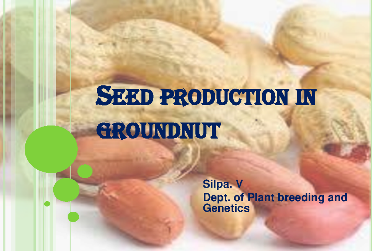 Lecture 11: Groundnut Overview and Cultivation Details - Studocu