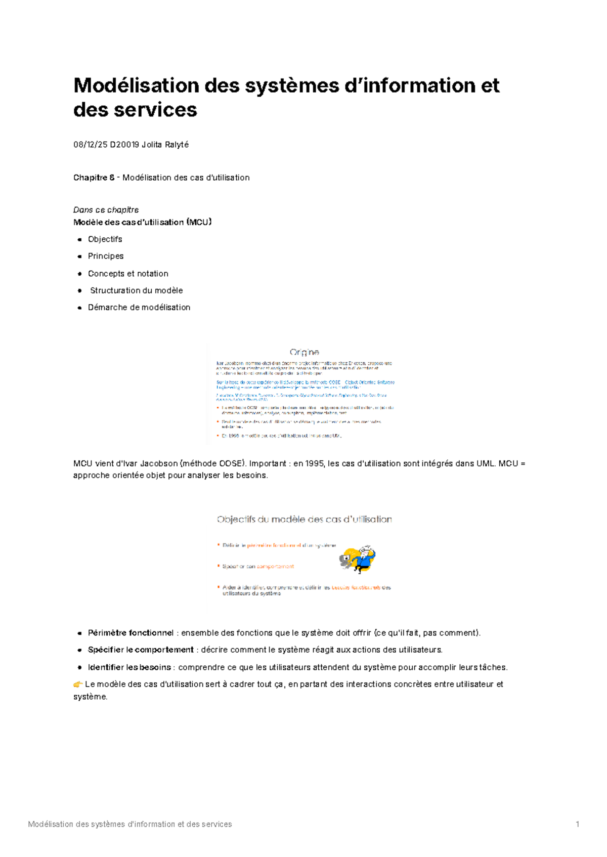 Chapitre 8 : Modélisation des Cas - D20019 - Studocu